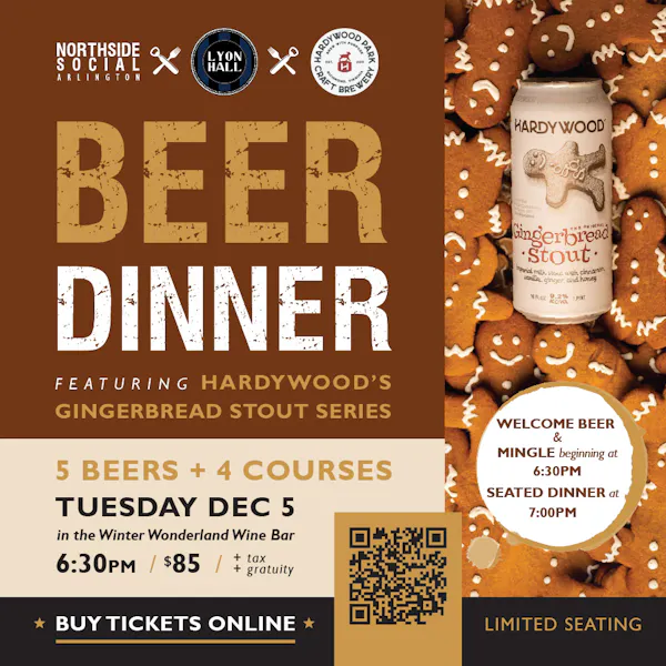 Hardywood Gingerbread Stout Series, Beer Dinner, Lyon Hall, Northside ...