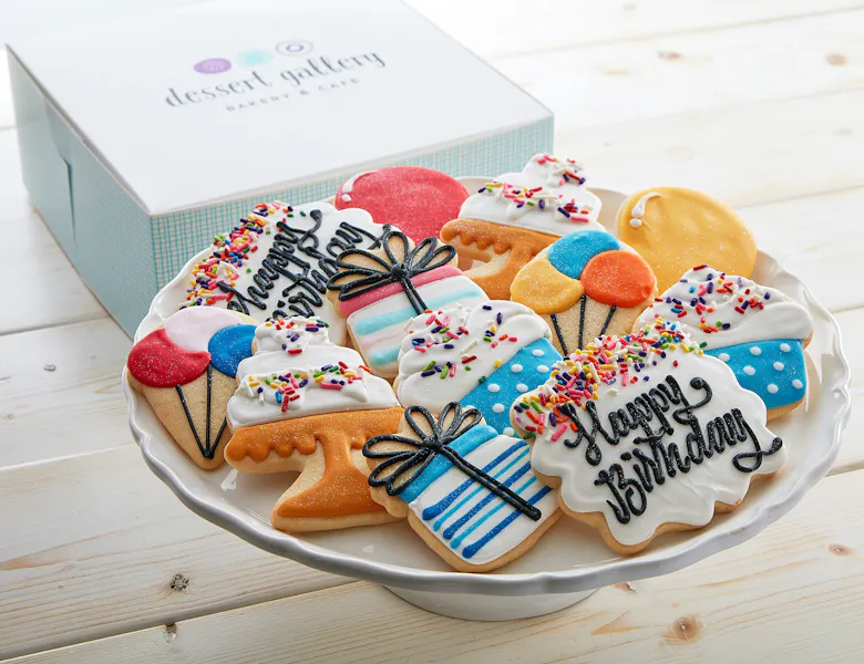 Hand-Decorated Birthday Butter Cookies | Dessert Gallery Bakery & Cafe ...