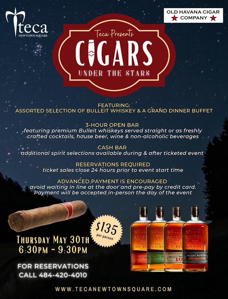 Cigar Dinner 2023 | Teca Newtown Square | Italian Restaurant in Newtown ...