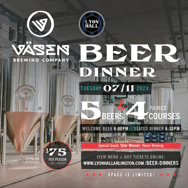 Vasen Brewing Company Beer Dinner | Lyon Hall