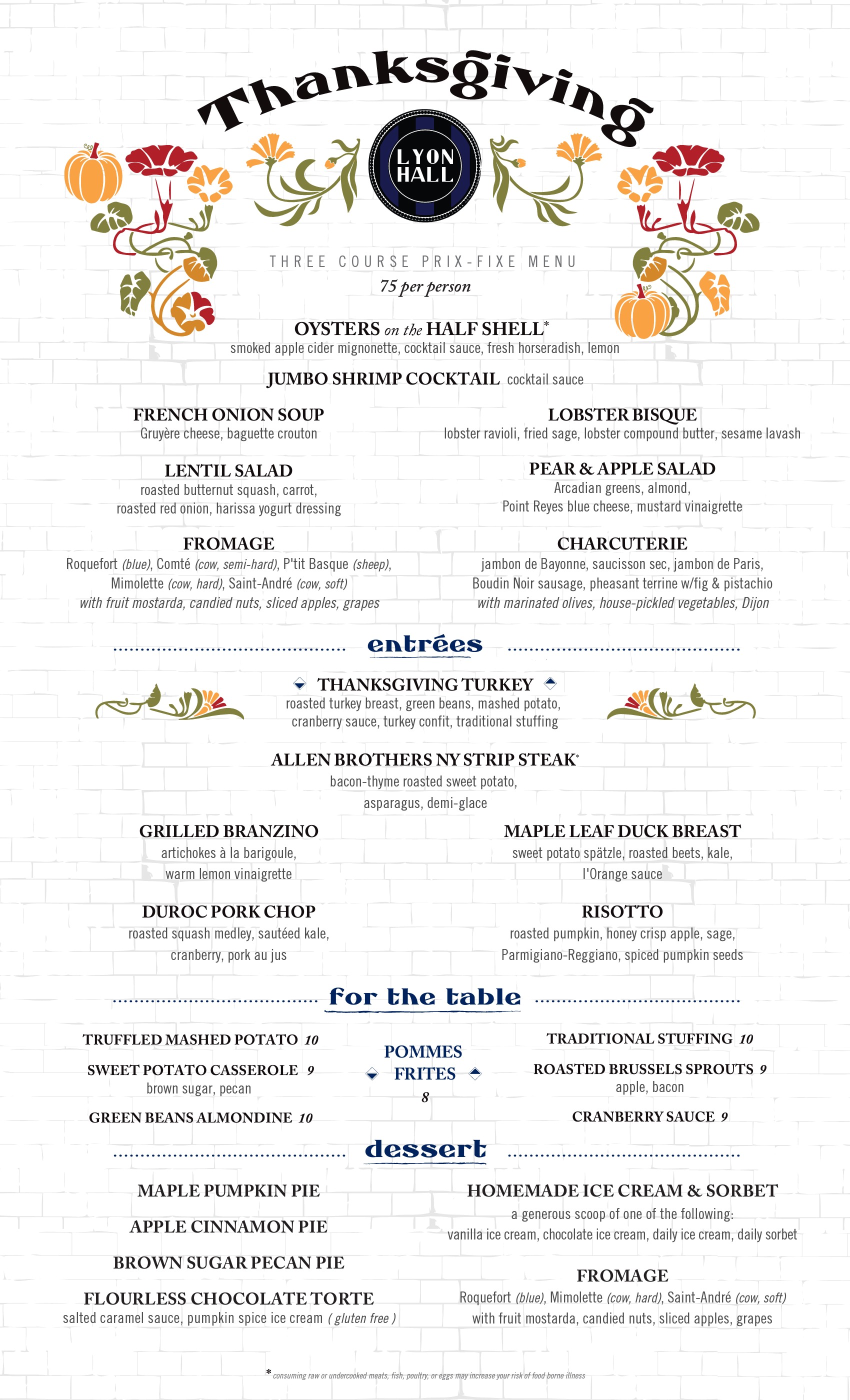 Thanksgiving Dinner at Lyon Hall Arlington, VA