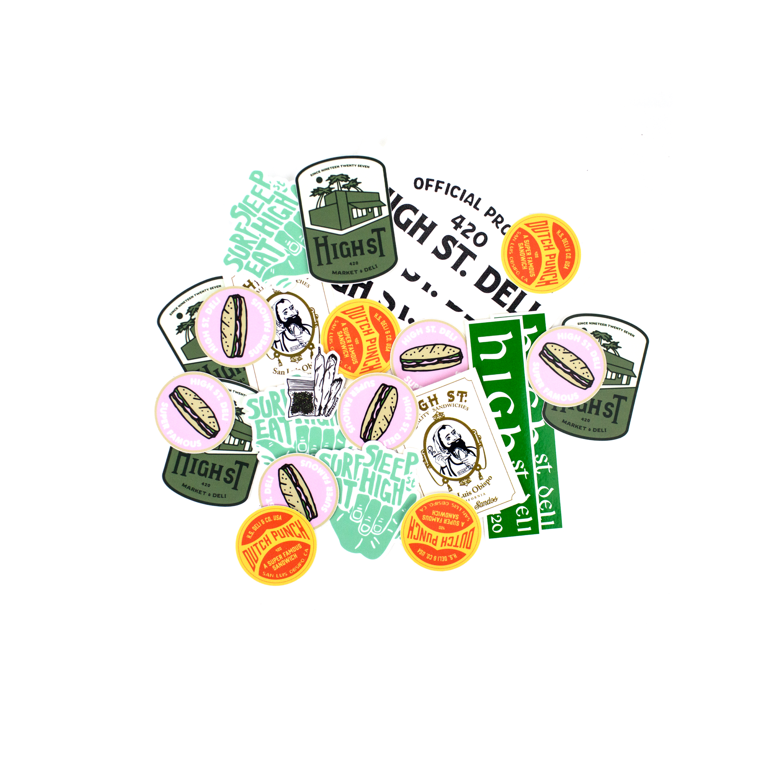 5pc Sticker Pack | High Street Deli | Sandwich shop and deli in CA