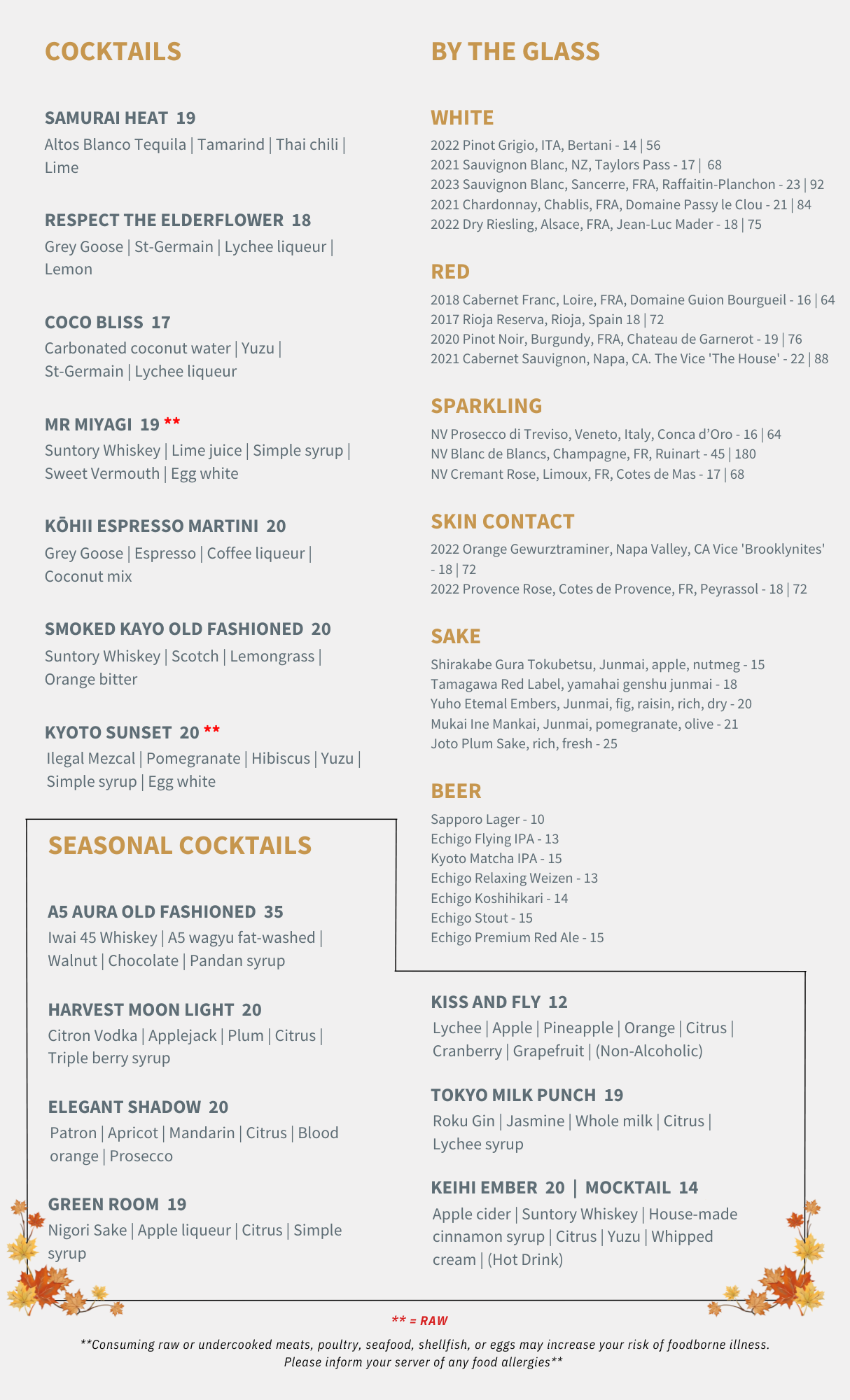 Menu | Kyojin Sushi | Japanese Restaurant in Washington, DC