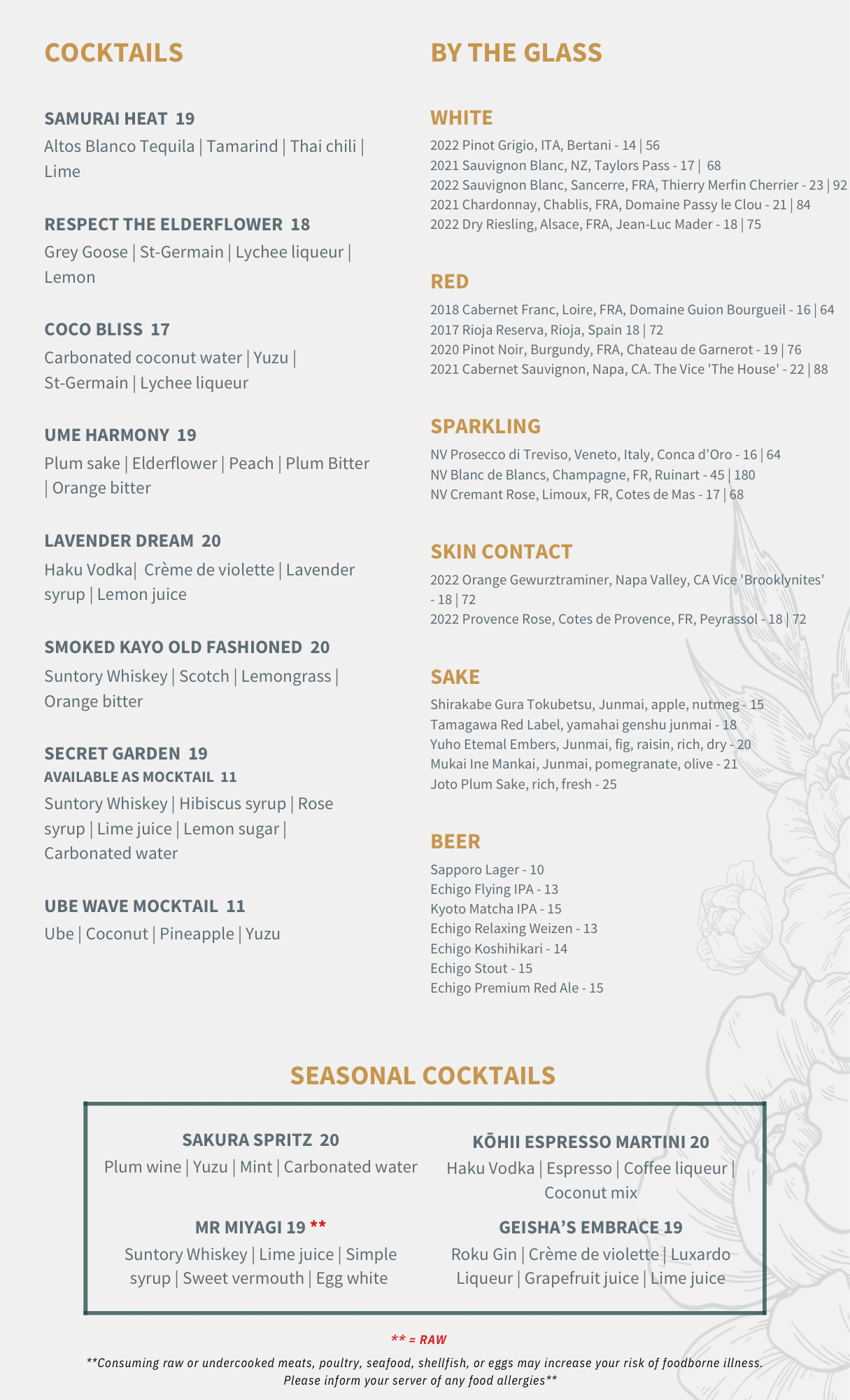 Menu | Kyojin Sushi | Japanese Restaurant in Washington, DC