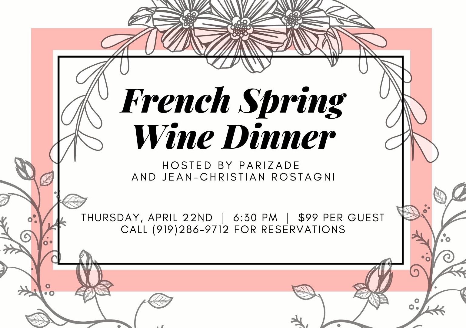 French Spring Wine Dinner | Parizade