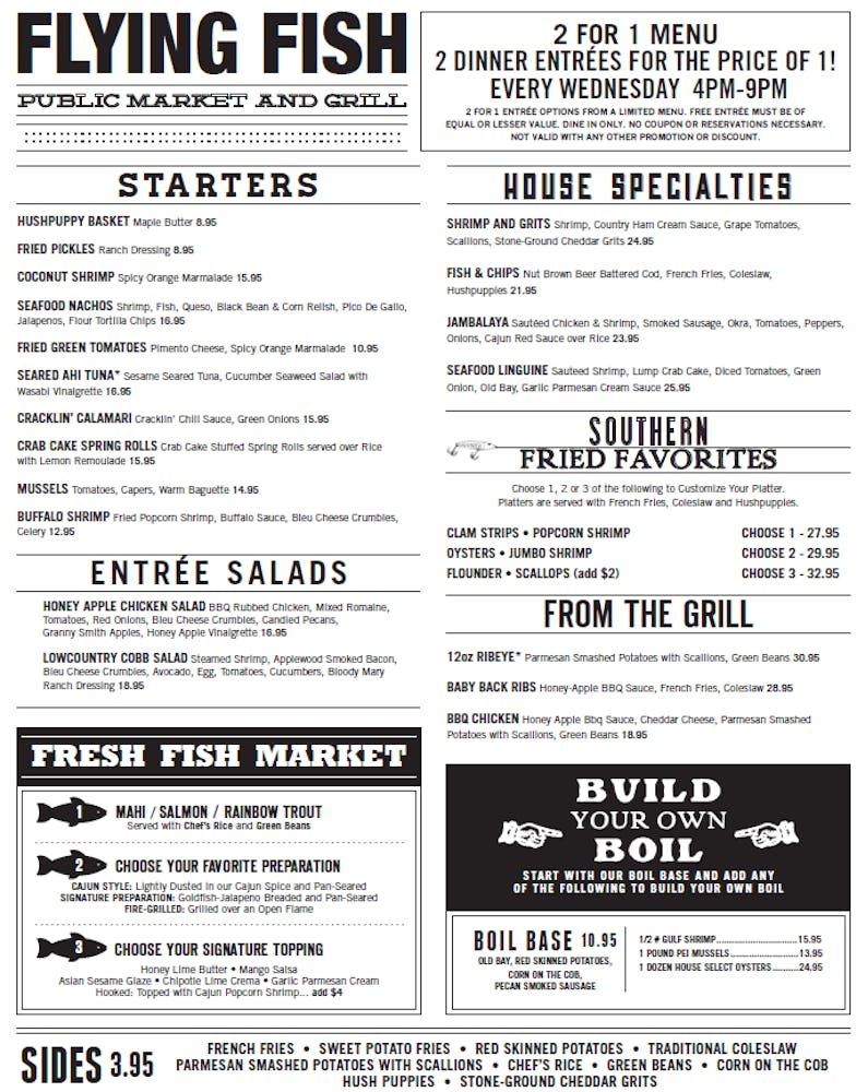 Flying Fish Public Market & Grill Menus
