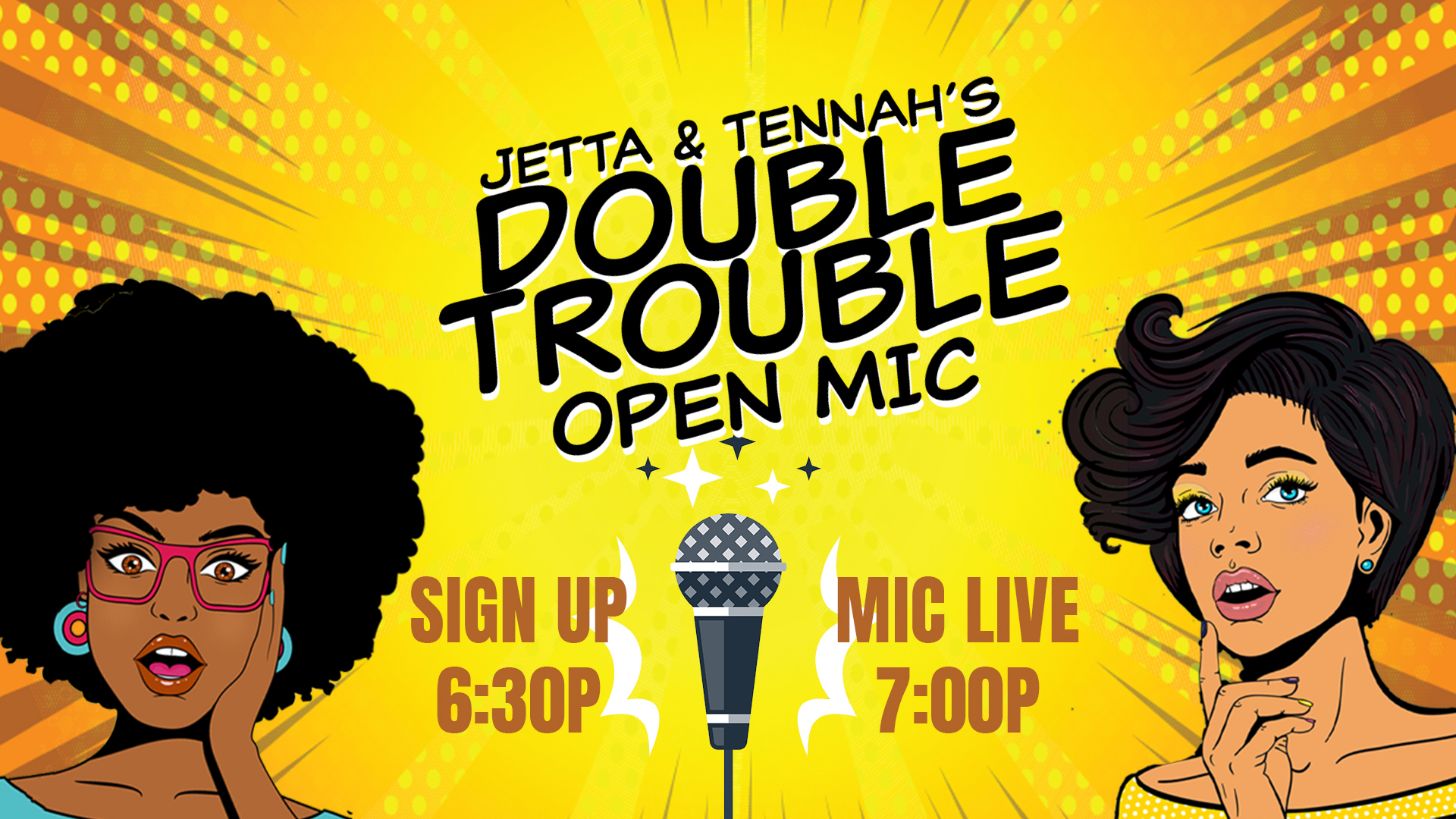 Jetta & Tennah's DOUBLE TROUBLE Open Mic | Downtown Olly's | Gay Bar in ...