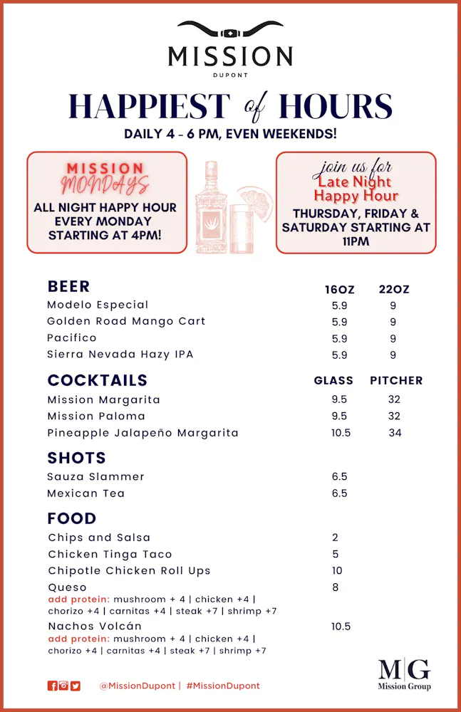 Menus | Mission Dupont