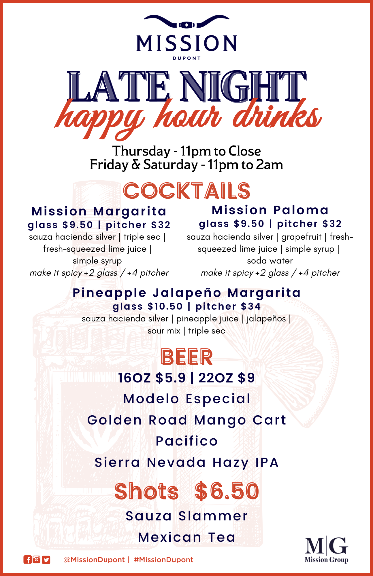 Late Night Menu | Mission Dupont