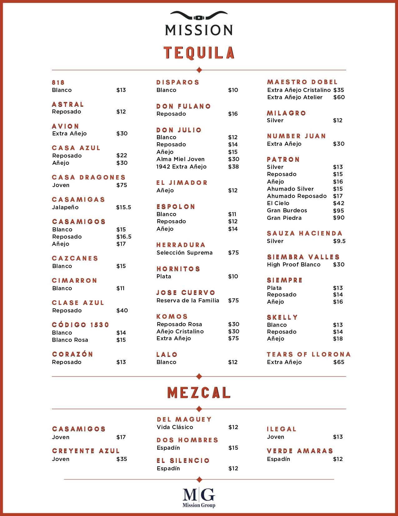 Menus | Mission Dupont