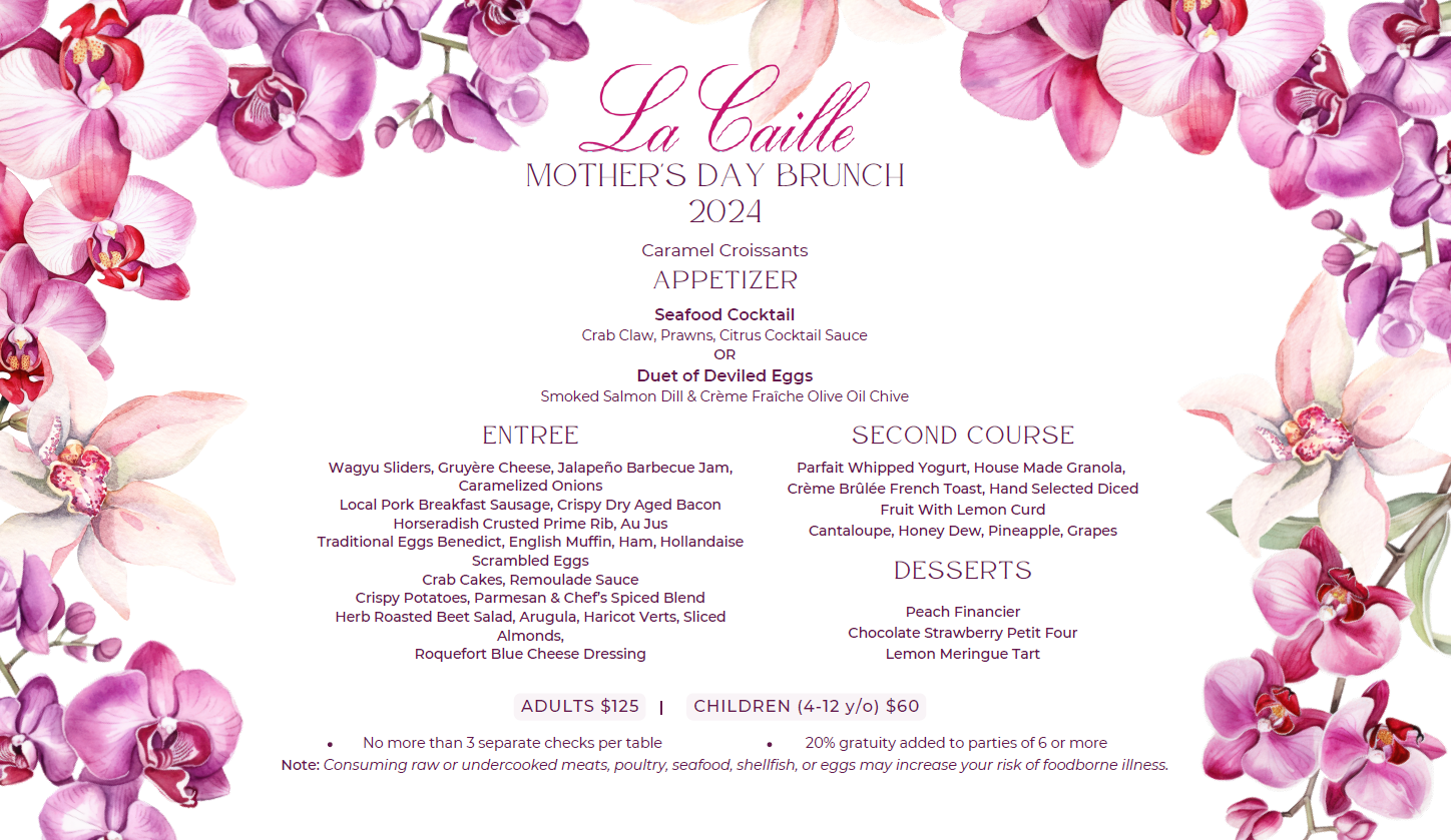 Menus | La Caille in Sandy, UT