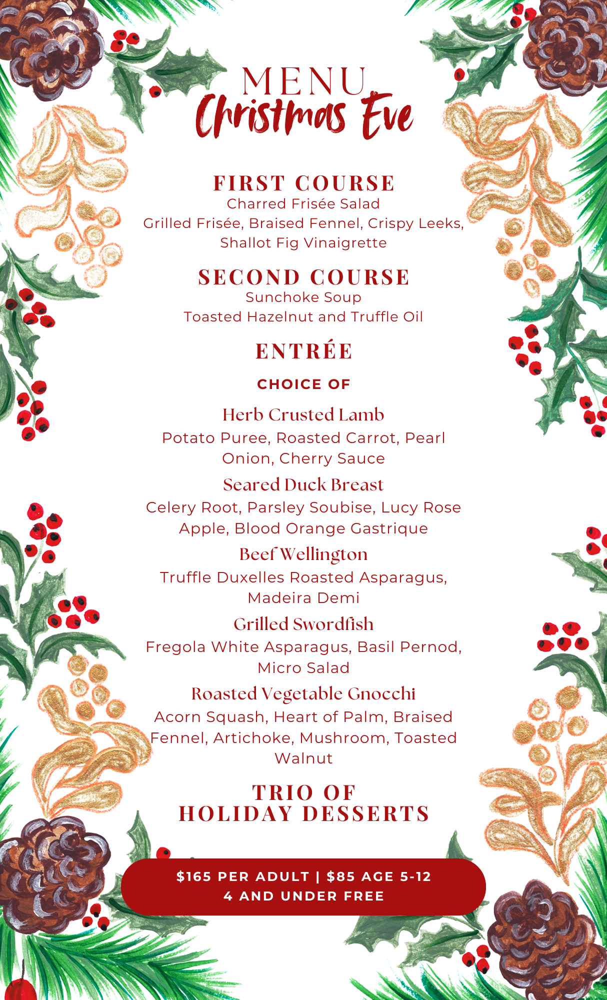 Menus | La Caille in Sandy, UT