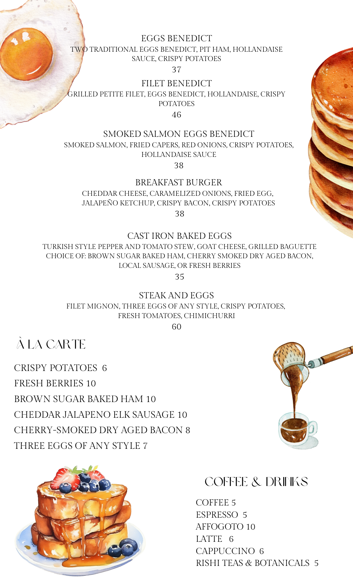 Menus | La Caille in Sandy, UT