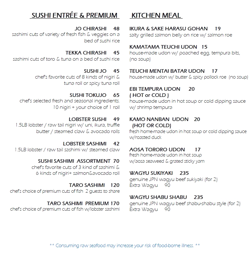 Sushi Taro | Hours + Location | Sushi Taro