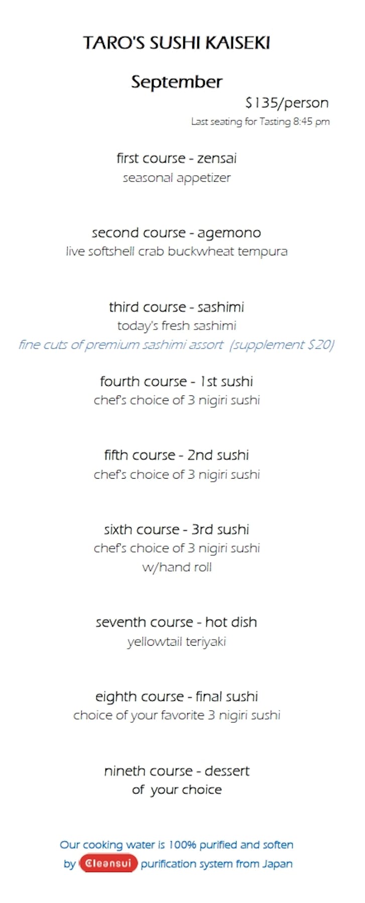 Sushi Taro | Hours + Location | Sushi Taro