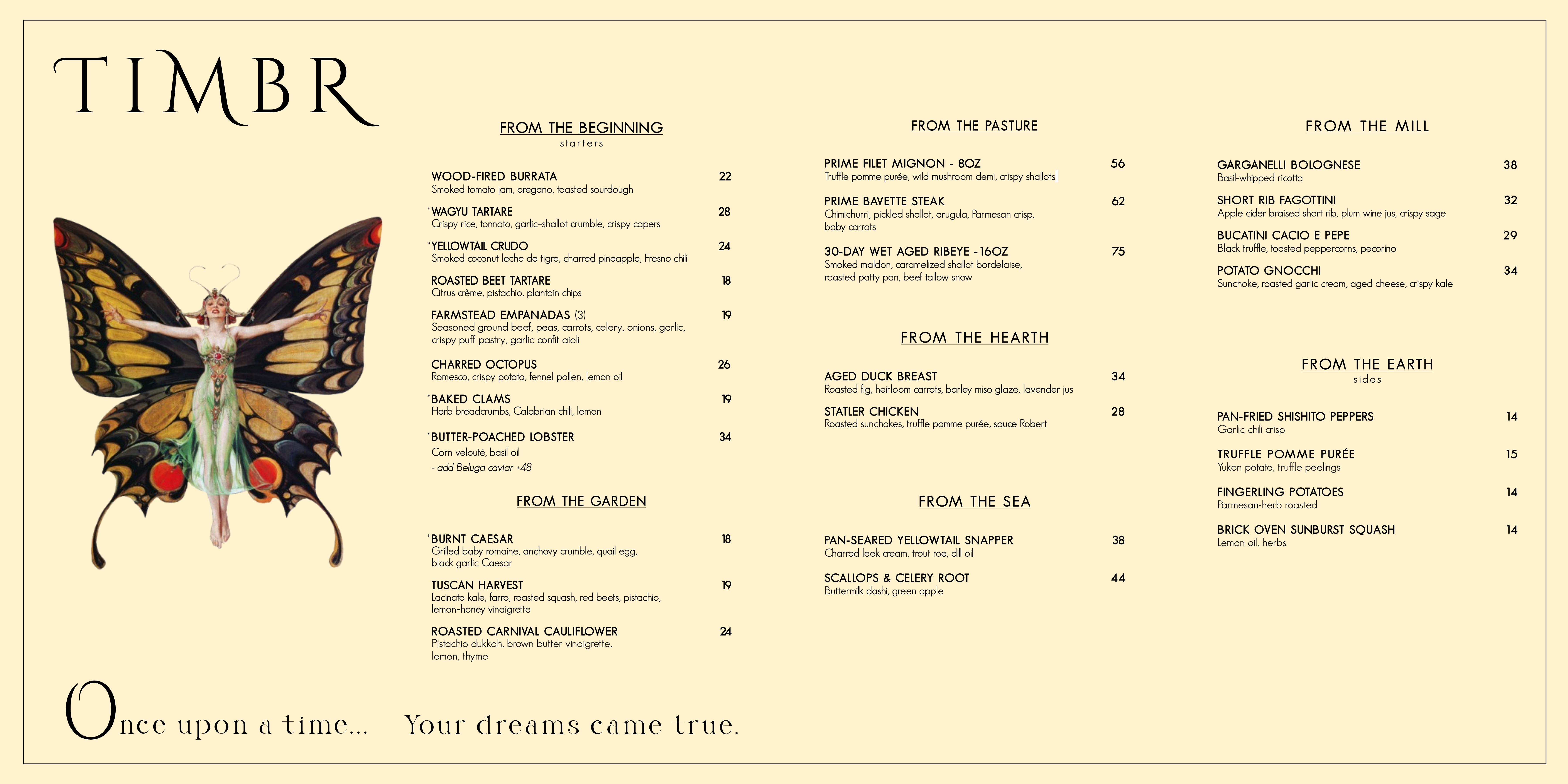 Menu | TIMBR in Fort Lauderdale, FL