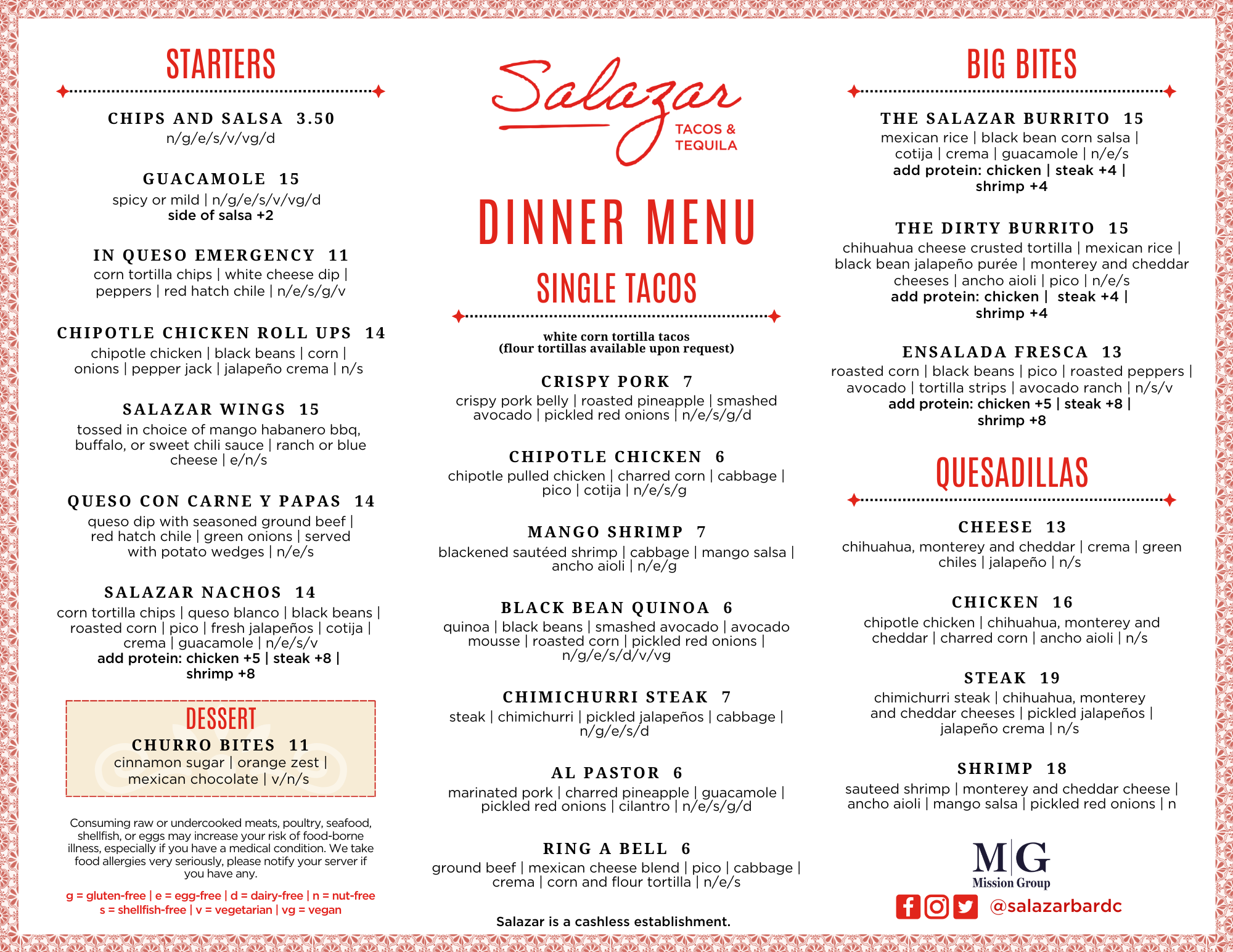 Dinner | Salazar | DC Rooftop Bar, Bottomless Brunch and Private Events