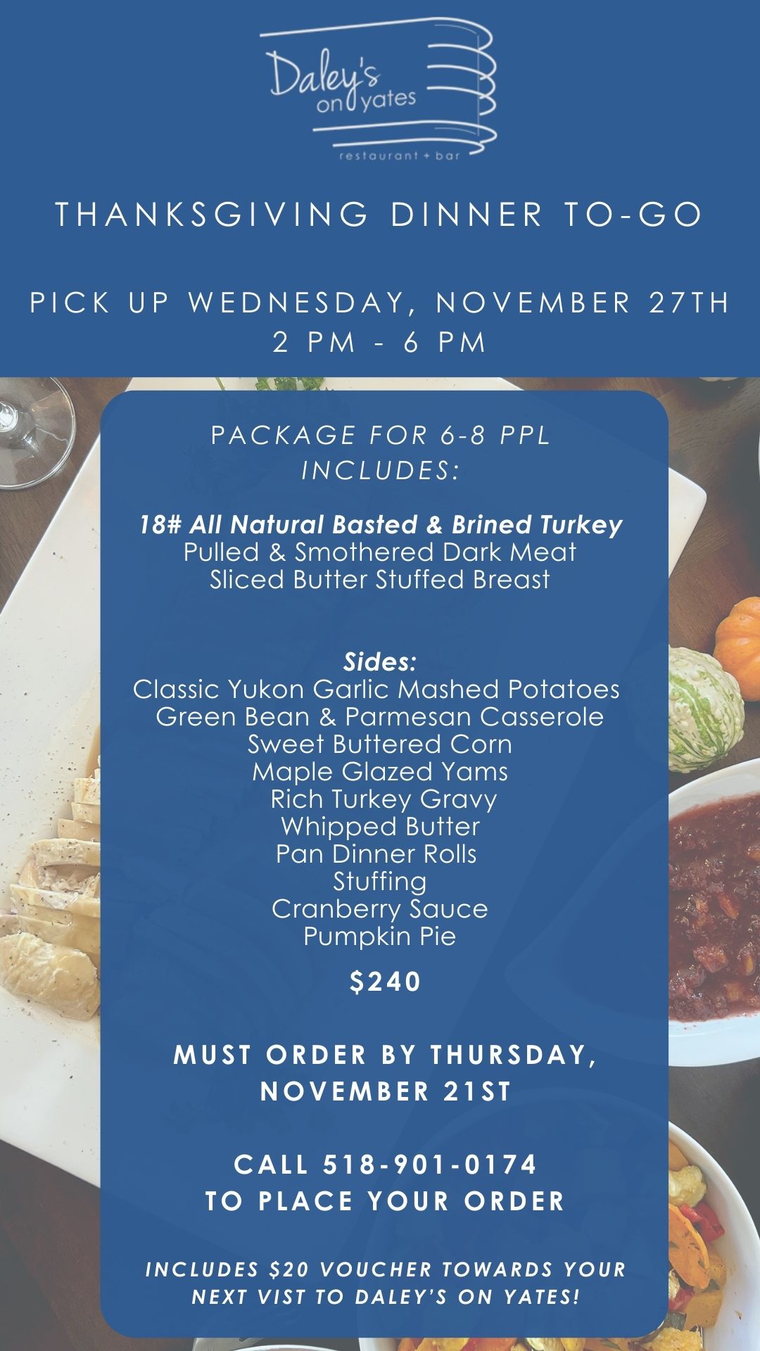 Thanksgiving Pick - Up | Daley's on Yates | American Restaurant in ...