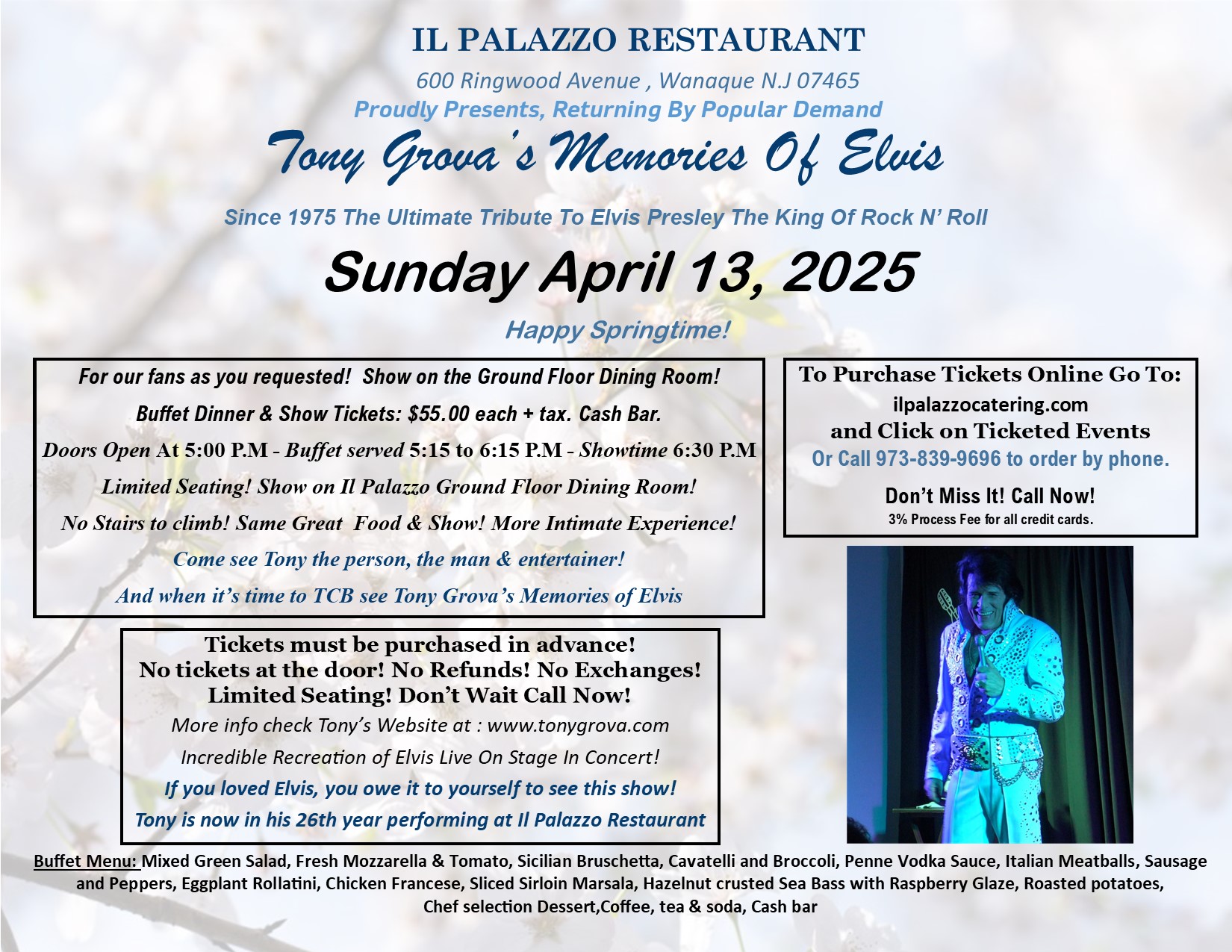Tony Grova's Memories of Elvis | Il Palazzo | Italian Restaurant ...
