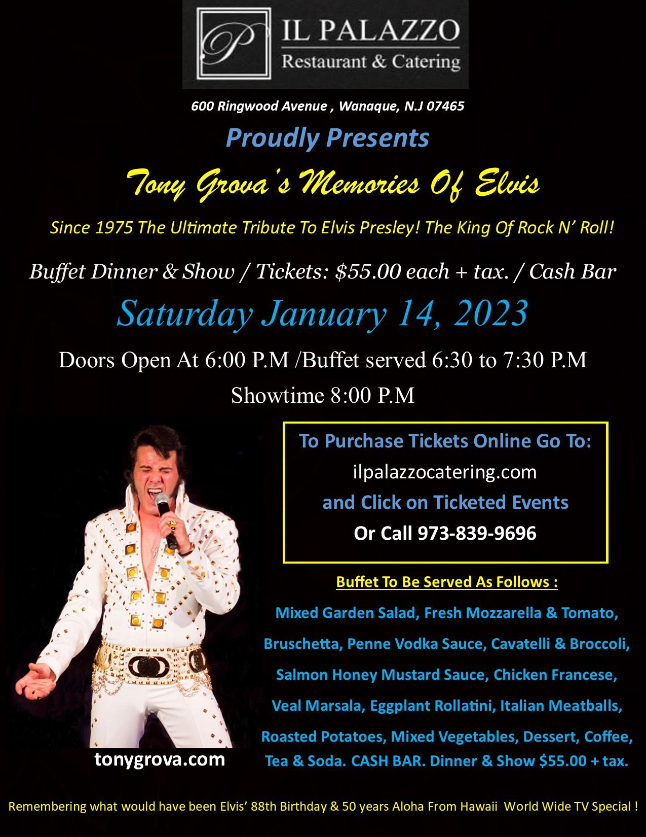 Tony Grova's Memories of Elvis | Il Palazzo | Italian Restaurant ...