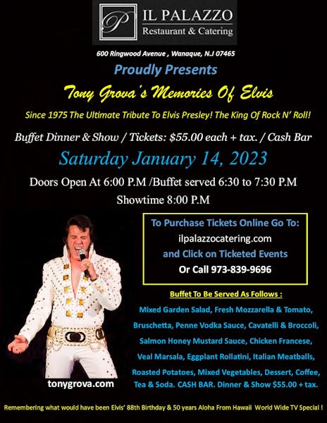 Tony Grova's Memories of Elvis | Il Palazzo | Italian Restaurant ...