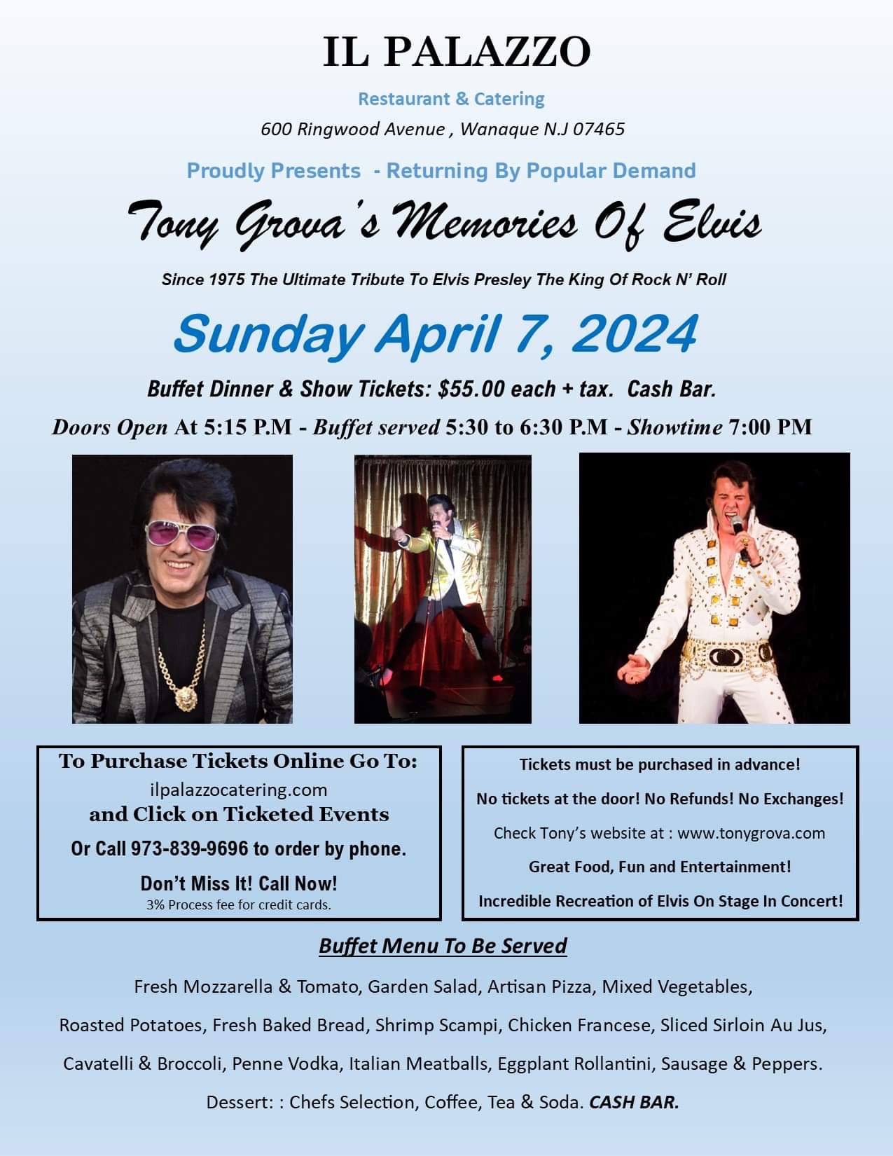 Tony Grova's Memories of Elvis | Il Palazzo | Italian Restaurant ...