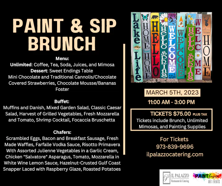 Paint and Sip Brunch | Il Palazzo | Italian Restaurant & Catering in ...