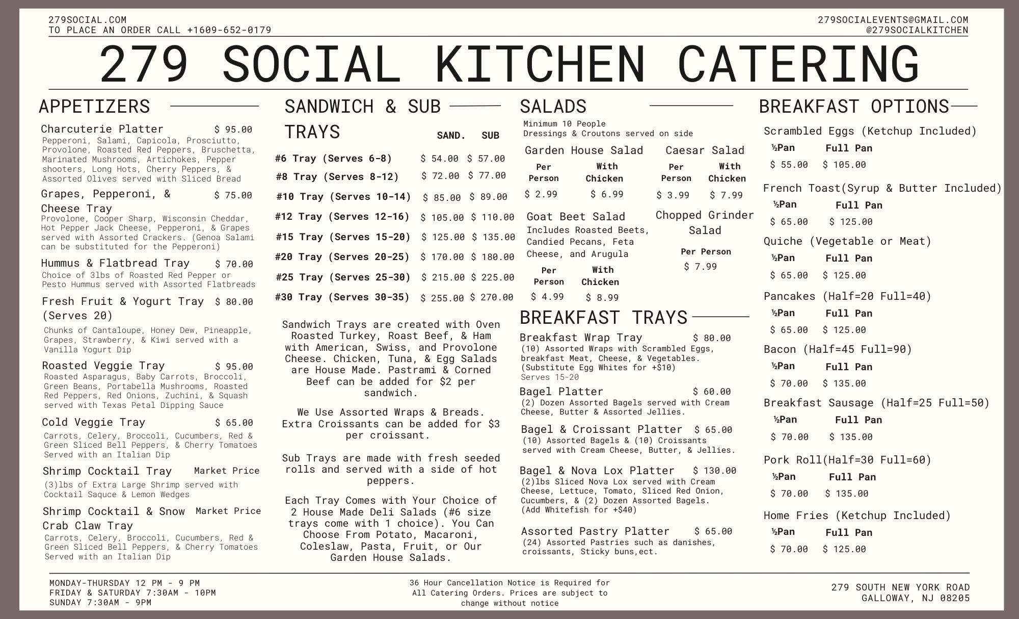 Catering | 279 Social in New Jersey, NJ