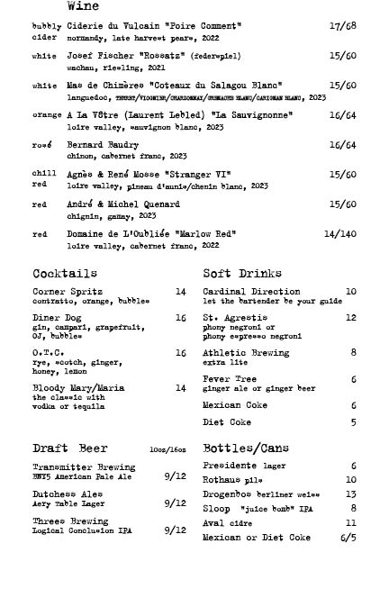 Menus | Diner in Brooklyn, NY