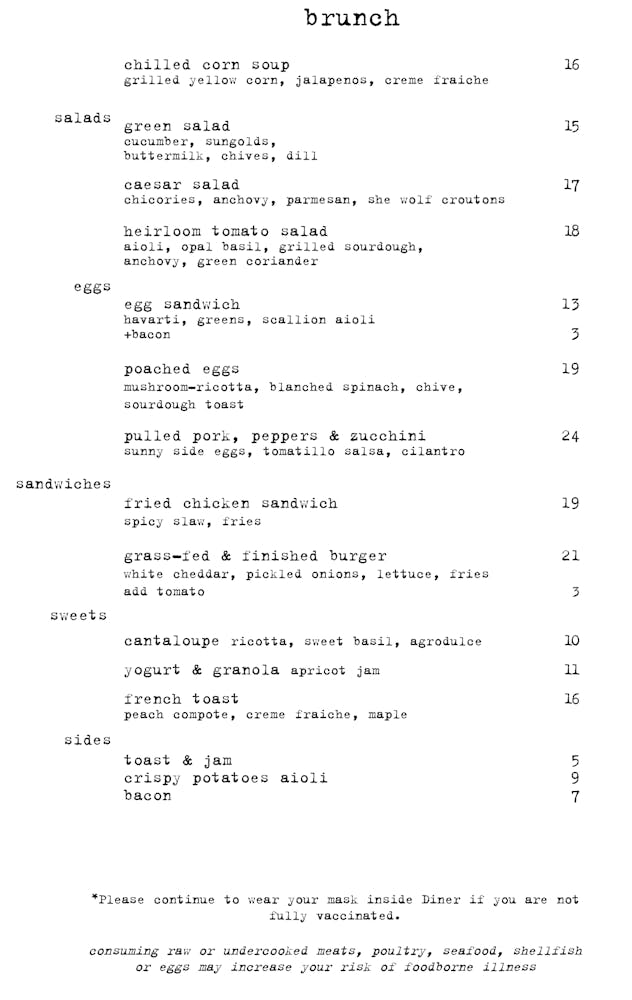 Menus | Diner in Brooklyn, NY