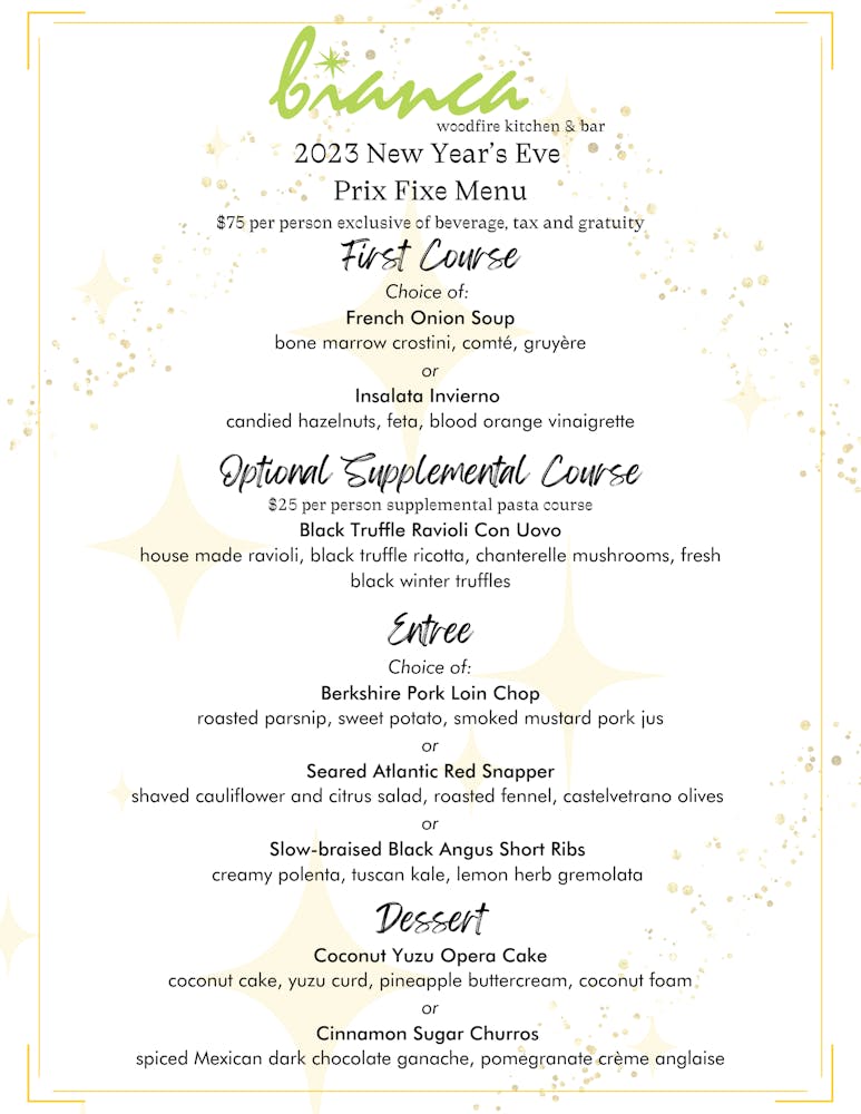 Bianca Menu | Bianca - Chestnut Hill, MA