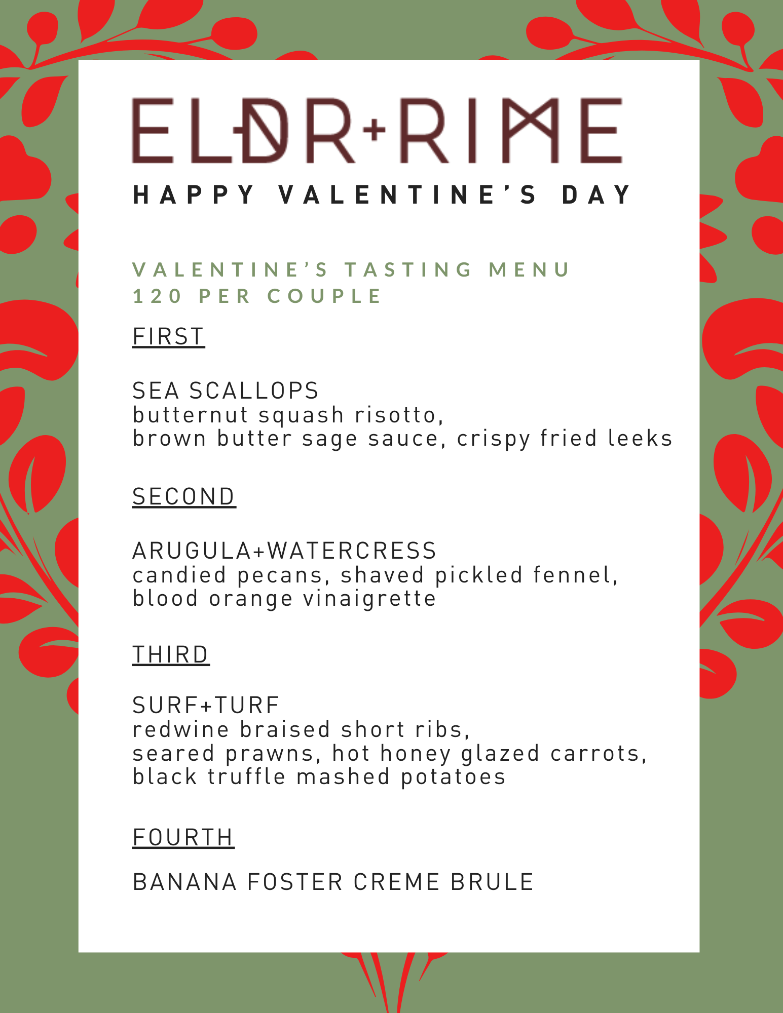 Valentine's Weekend | Eldr+Rime Wauwatosa | Best Milwaukee Restaurant