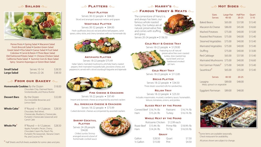 Party Menu - Harry's Hofbrau