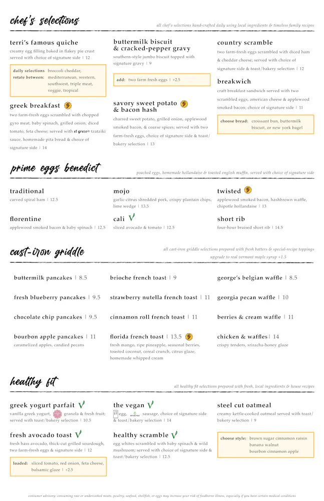 Menus | The Breakfast Company in Bradenton, FL