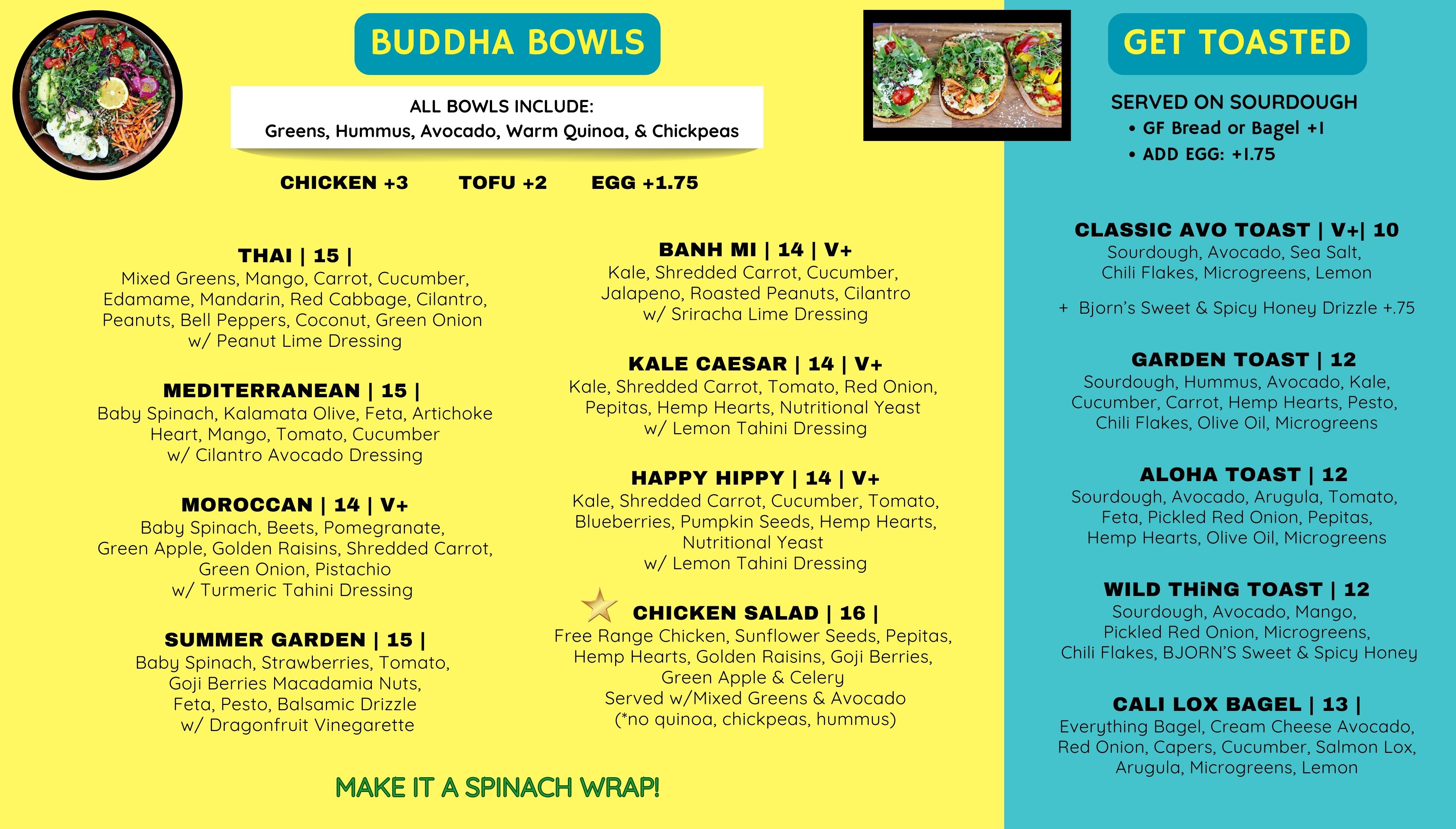 Menus | Kona Bowls in Golden, CO
