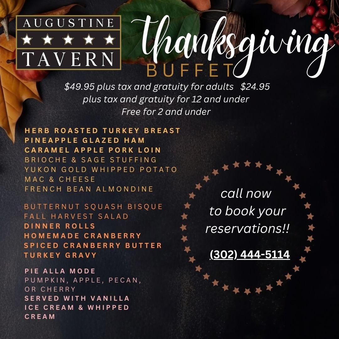 Menus | Augustine Inn Seafood & Chop House in Middletown, DE