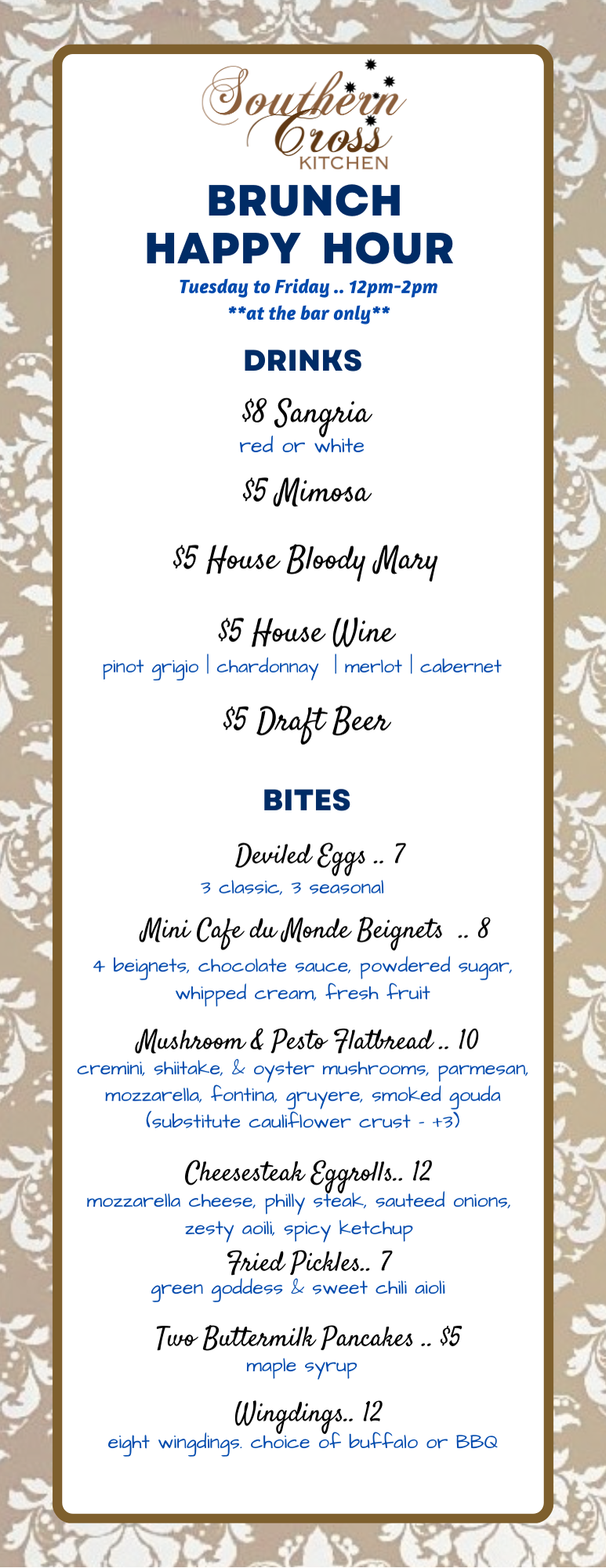 Menus | Southern Cross Kitchen in Conshohocken, PA