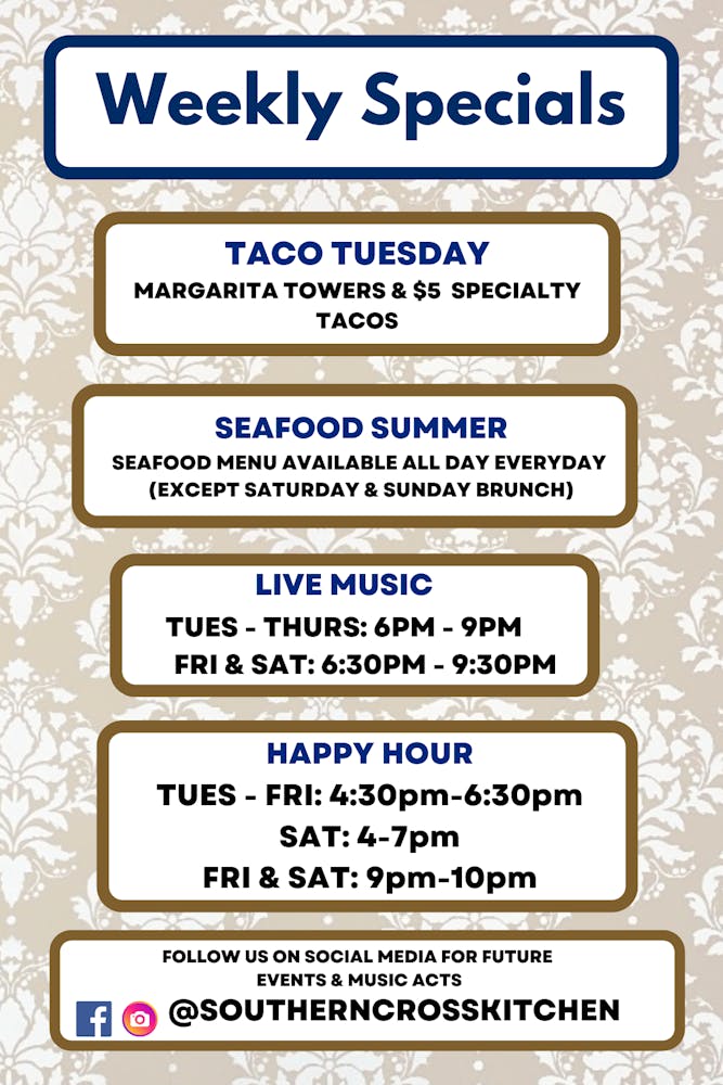 Menus | Southern Cross Kitchen in Conshohocken, PA