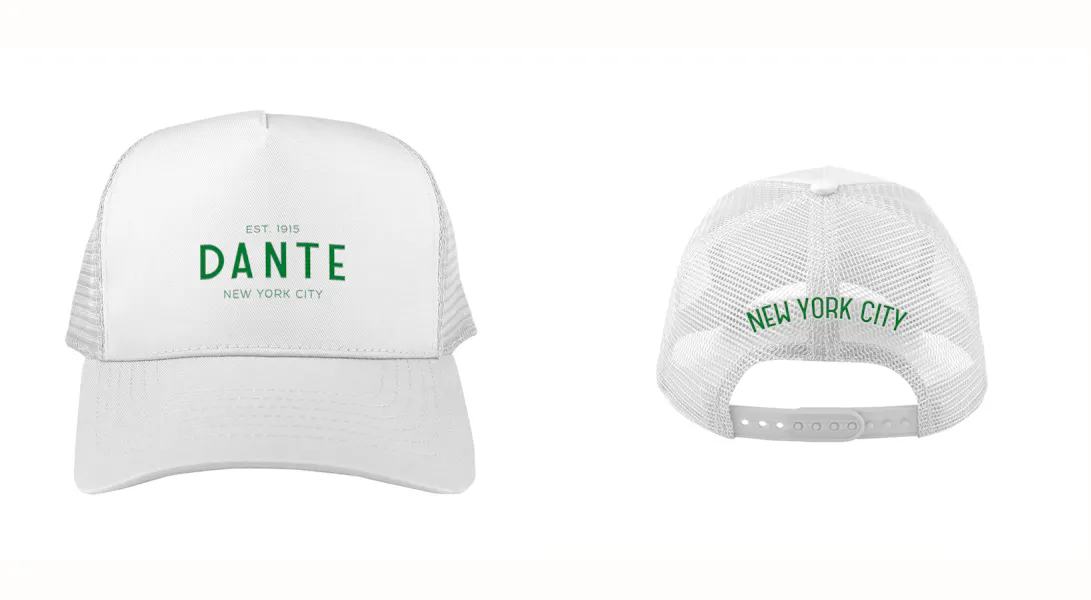 Dante White Baseball Cap | Dante NYC | Italian Small Plates & Cocktails ...