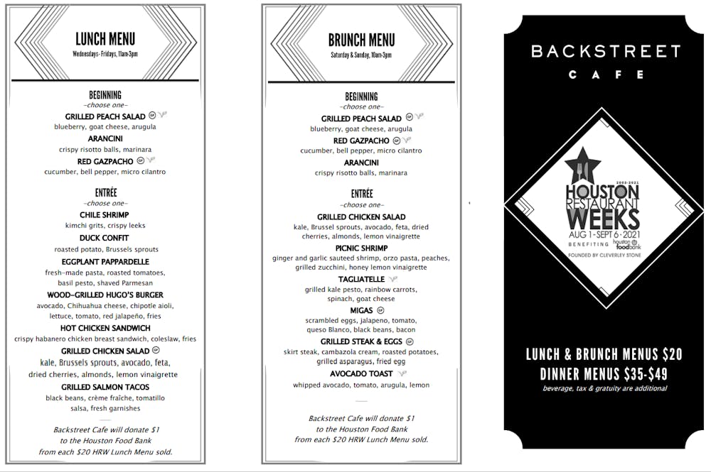 Menus | Backstreet Cafe