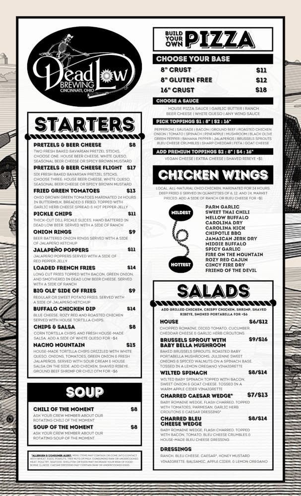 Menus | Dead Low Brewing in Cincinnati, OH