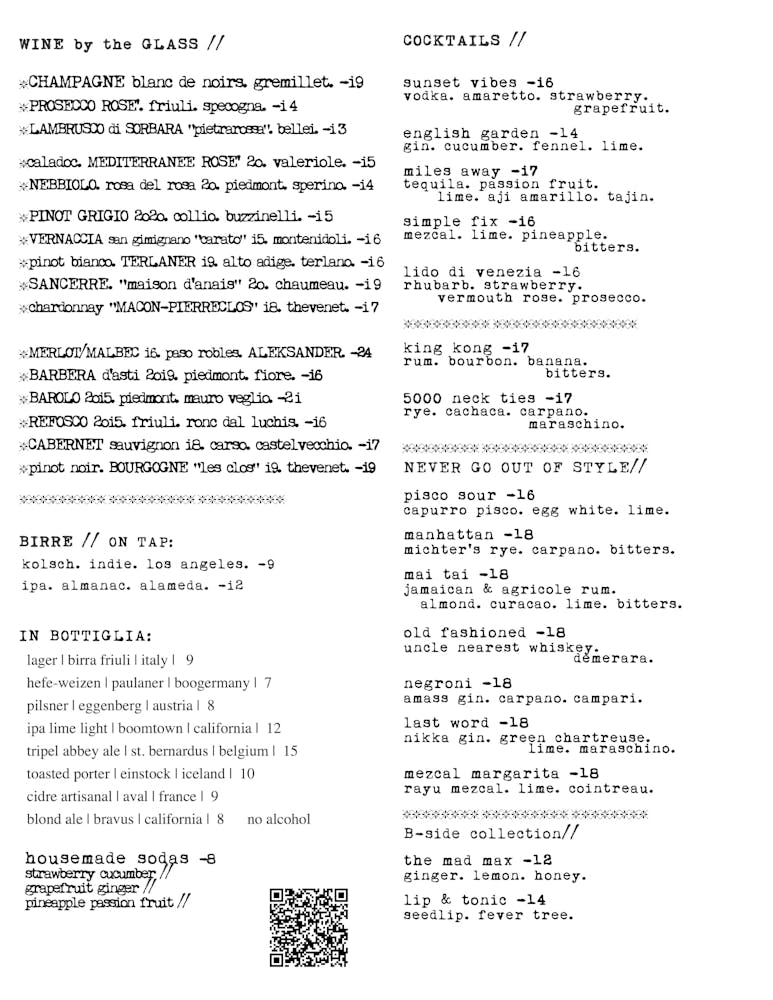 Menus | The Tasting Kitchen