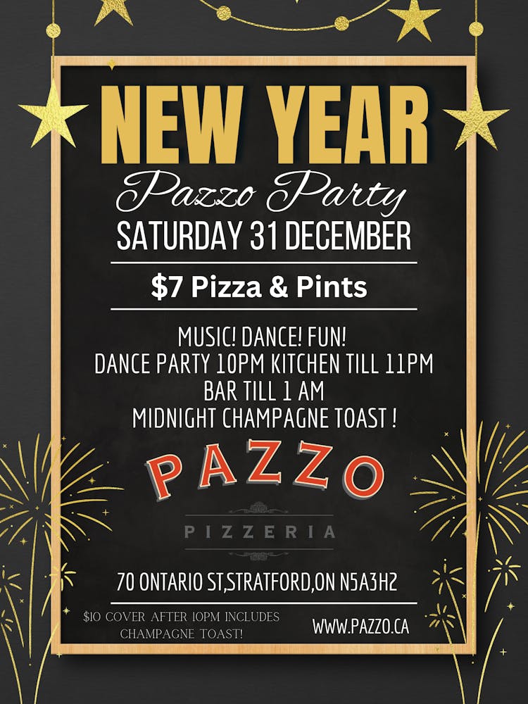 New Year's Eve! | Pazzo & Café Bouffon in ON, Canada