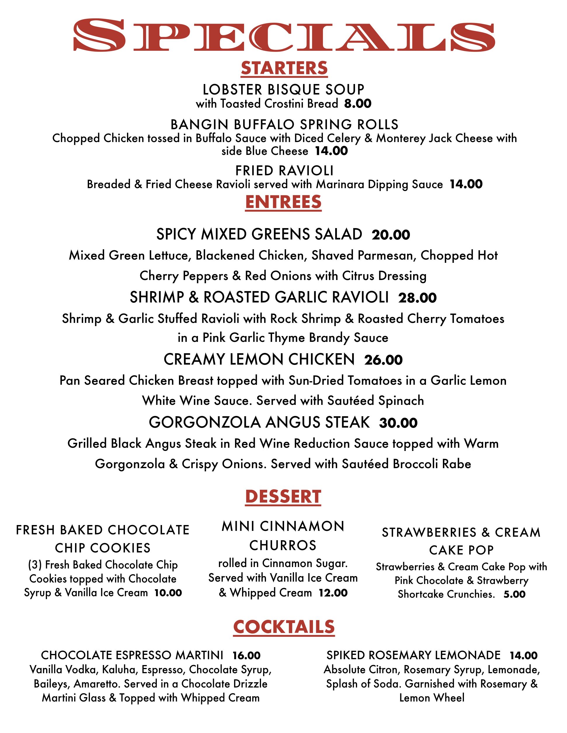 Menus | Gemelli Pizzeria in New Rochelle, NY