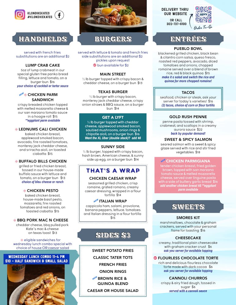 Hours + Location | Klondike Kate's