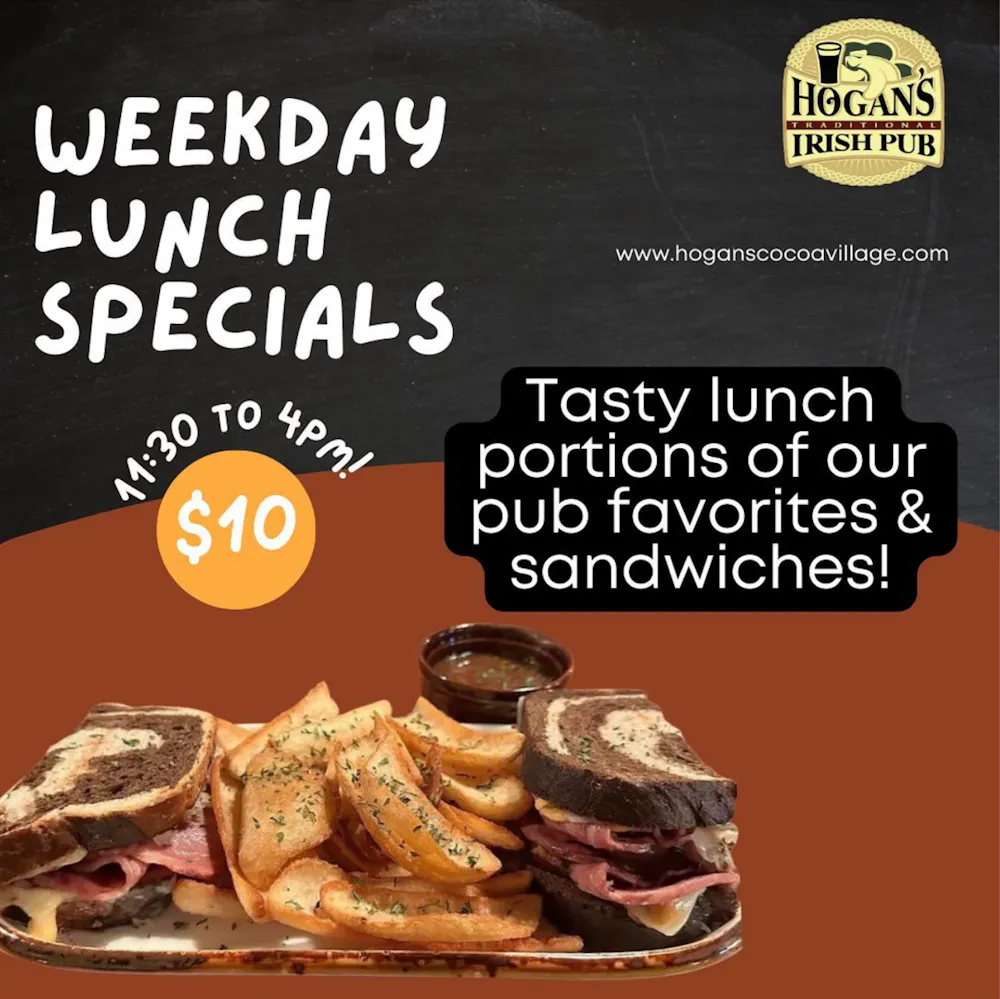 Weekly Specials | Hogan's Irish Pub | Historic Cocoa Village, Florida