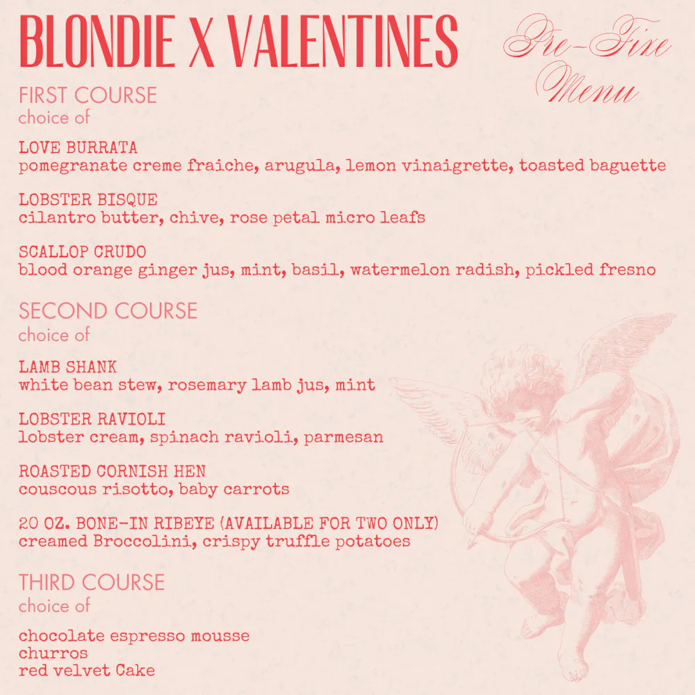 Dinner Menu | Cocktail Menu | Blondie in Philadelphia, PA
