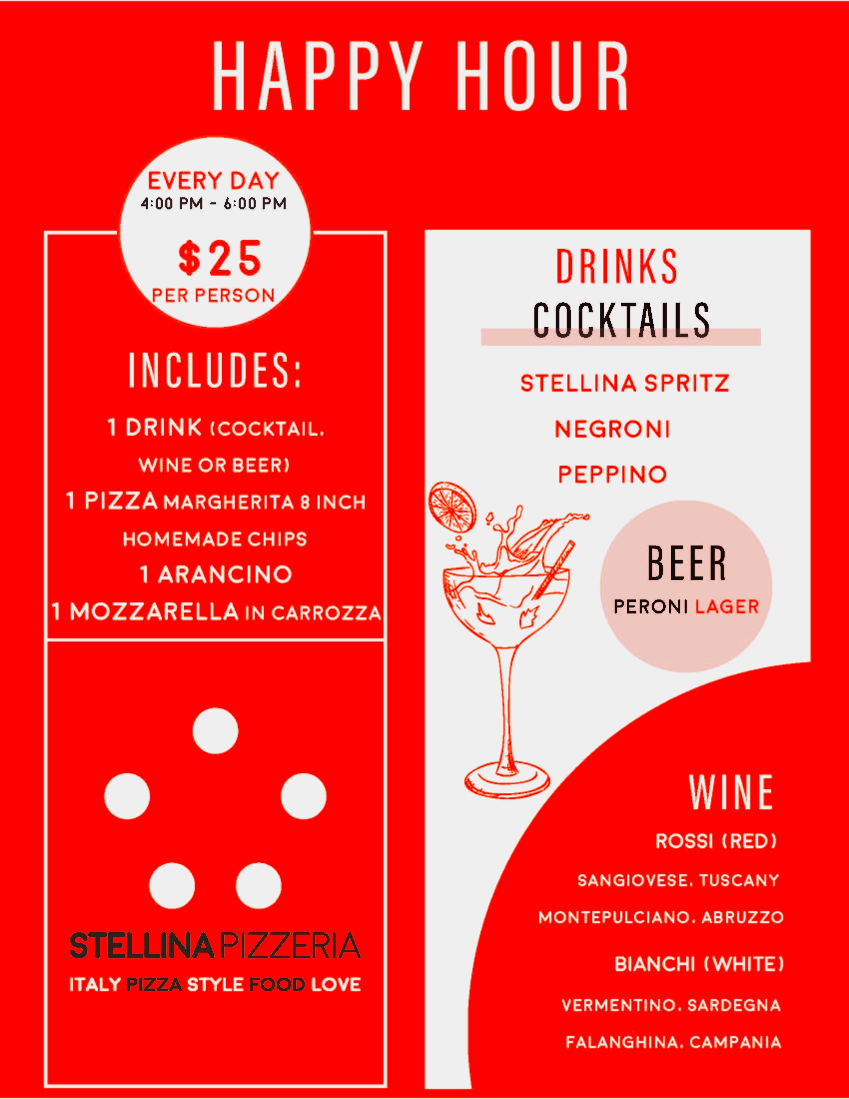 Happy Hour | Stellina Pizzeria
