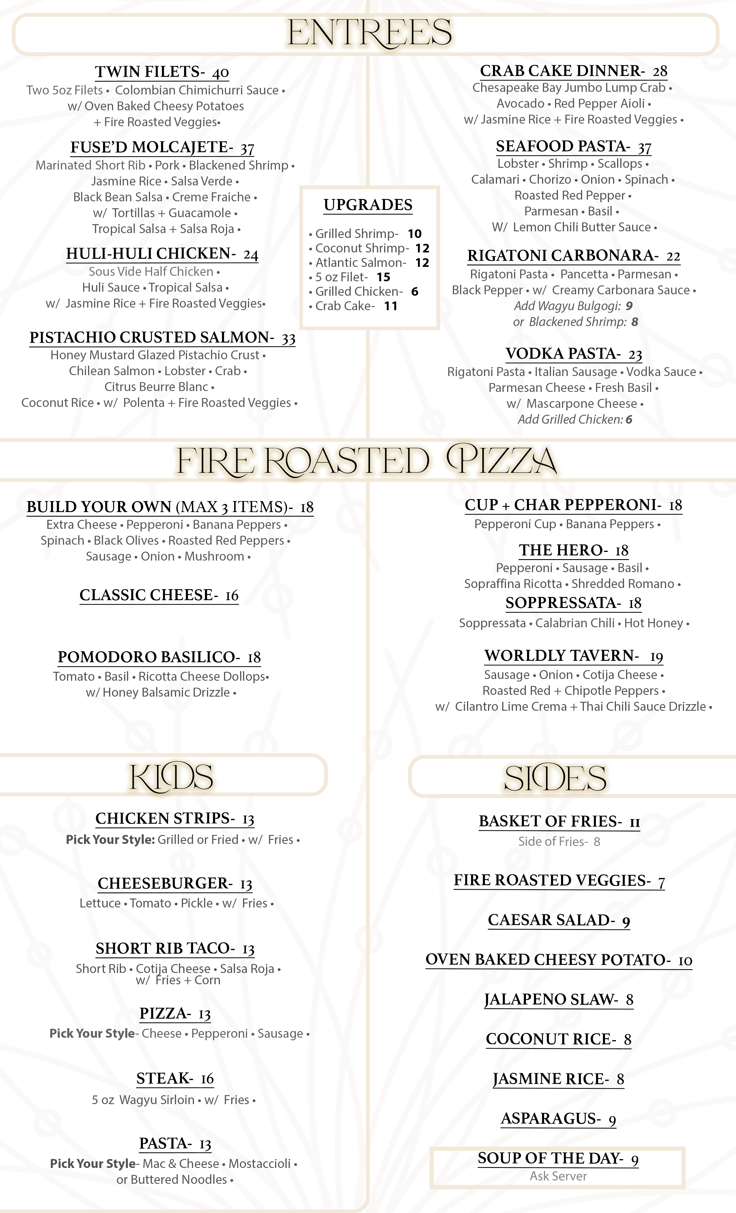 Food + Drink Menus | Fuse'd in Plainfield, IL