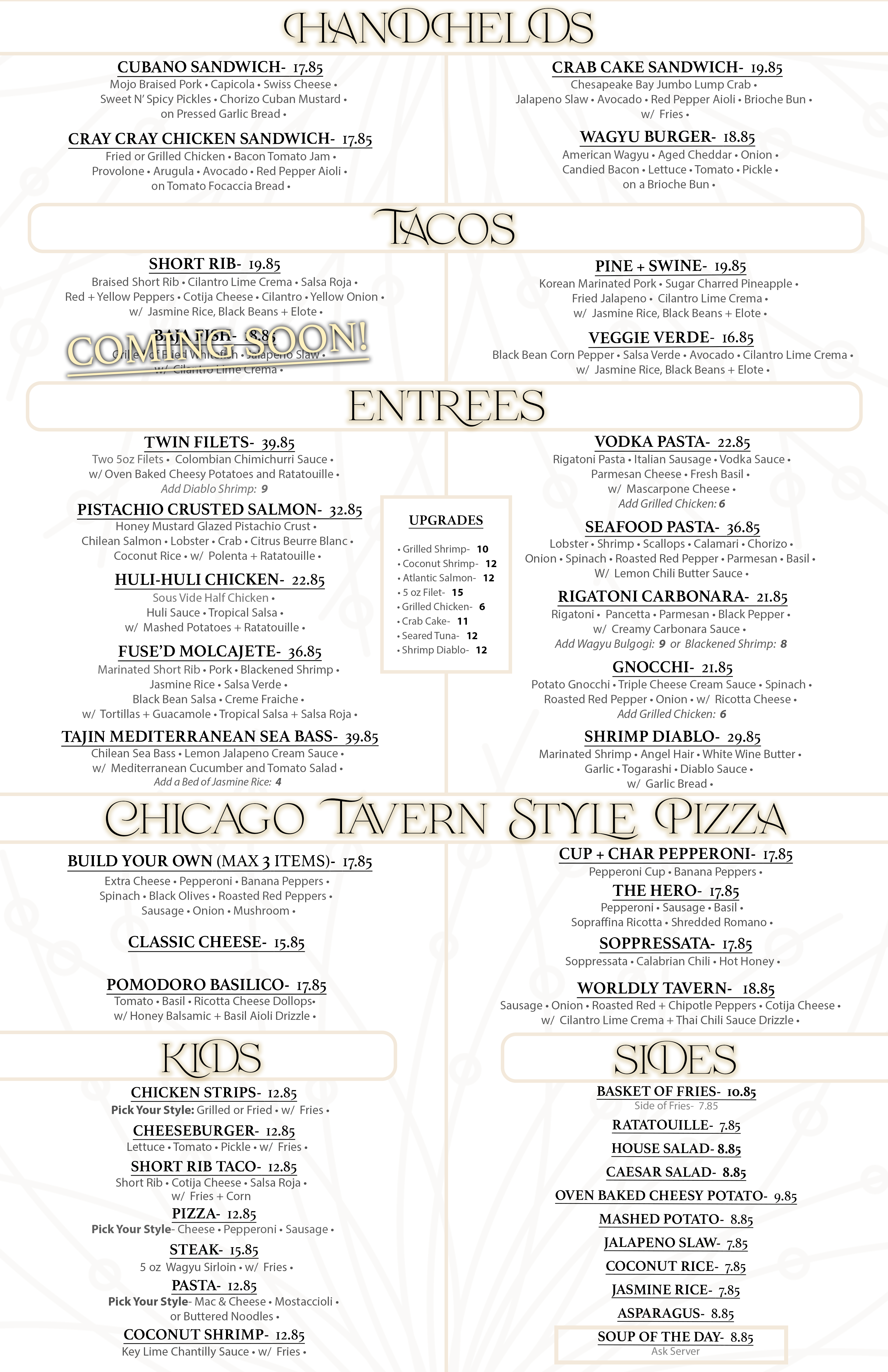 Food + Drink Menus | Fuse'd in Plainfield, IL